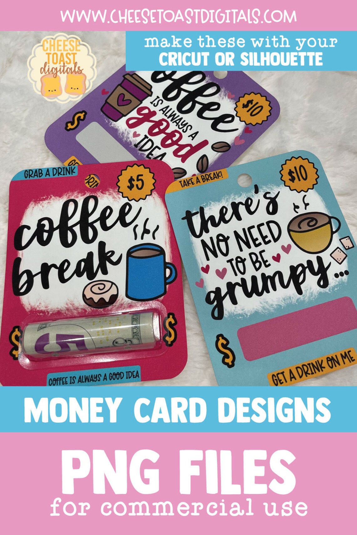 Printable Coffee Money Card, Just Because Card, Money Holder, Gift Card ...