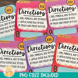 Printable Money Card Directions, Money Card Instructions, Money Card ...
