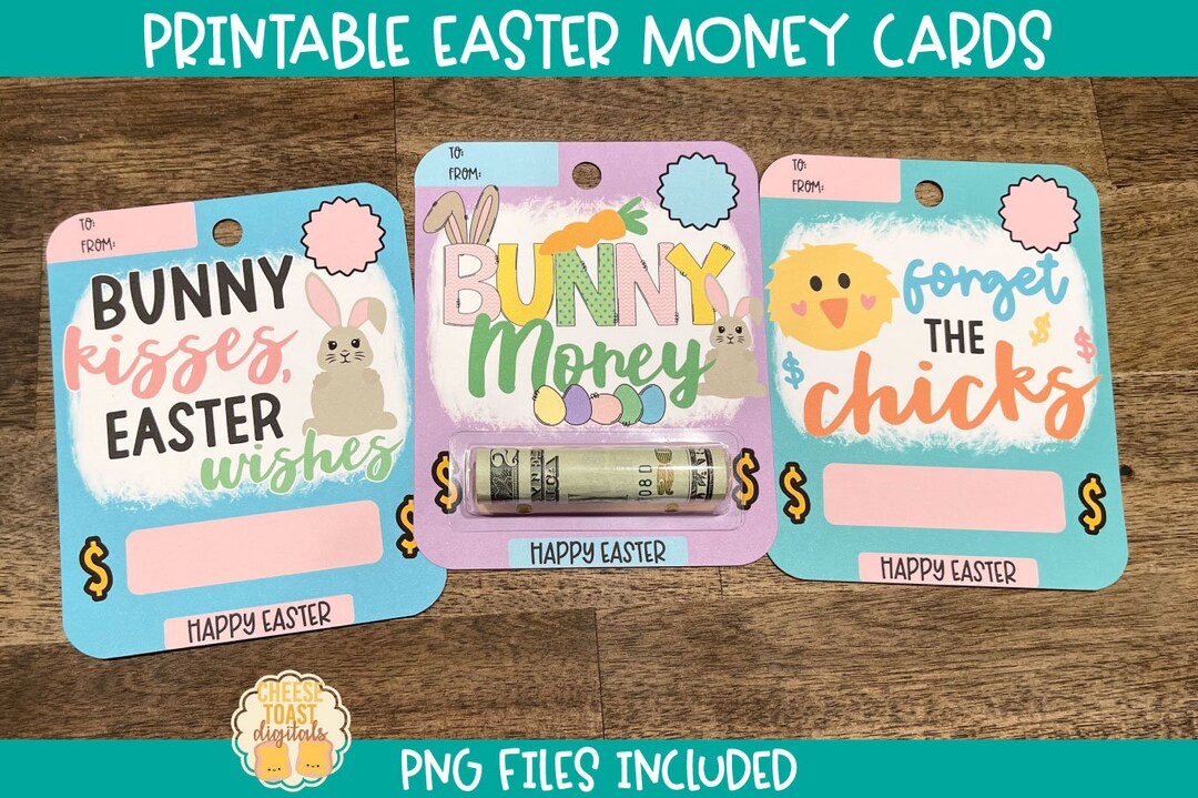 Easter Money Cards, Printable Card, Money Card, Easter Money Holder ...