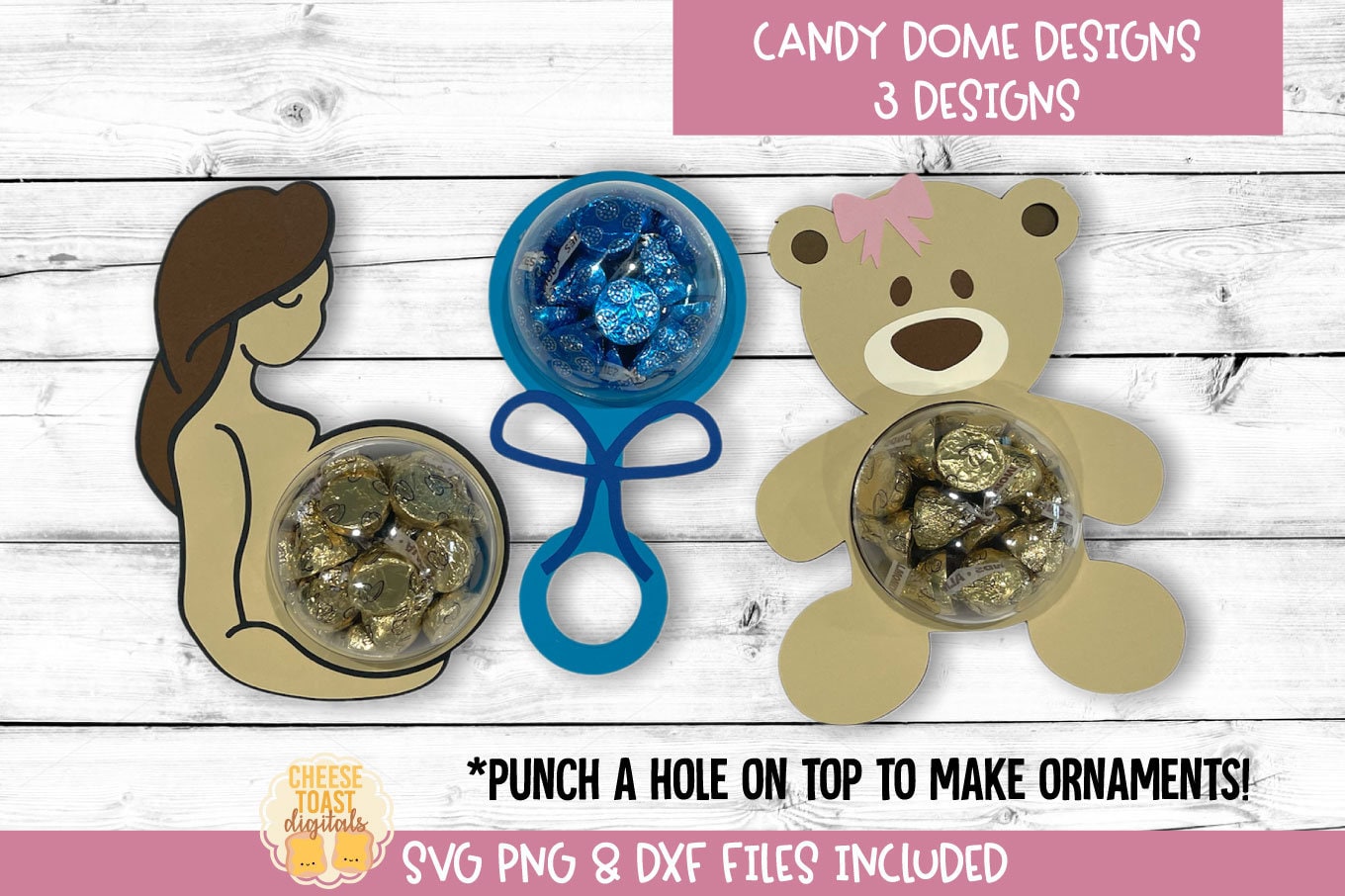 Baby Shower Candy Dome SVG Bundle, Candy Ornaments SVG, Party Favor ...