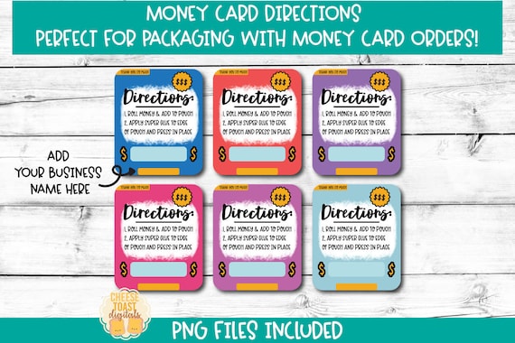 Printable Money Card Directions Money Card Instructions - Etsy