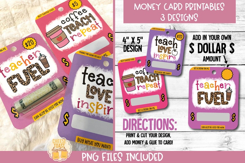 Printable Teacher Card Money Card Teacher Appreciation Gift - Etsy