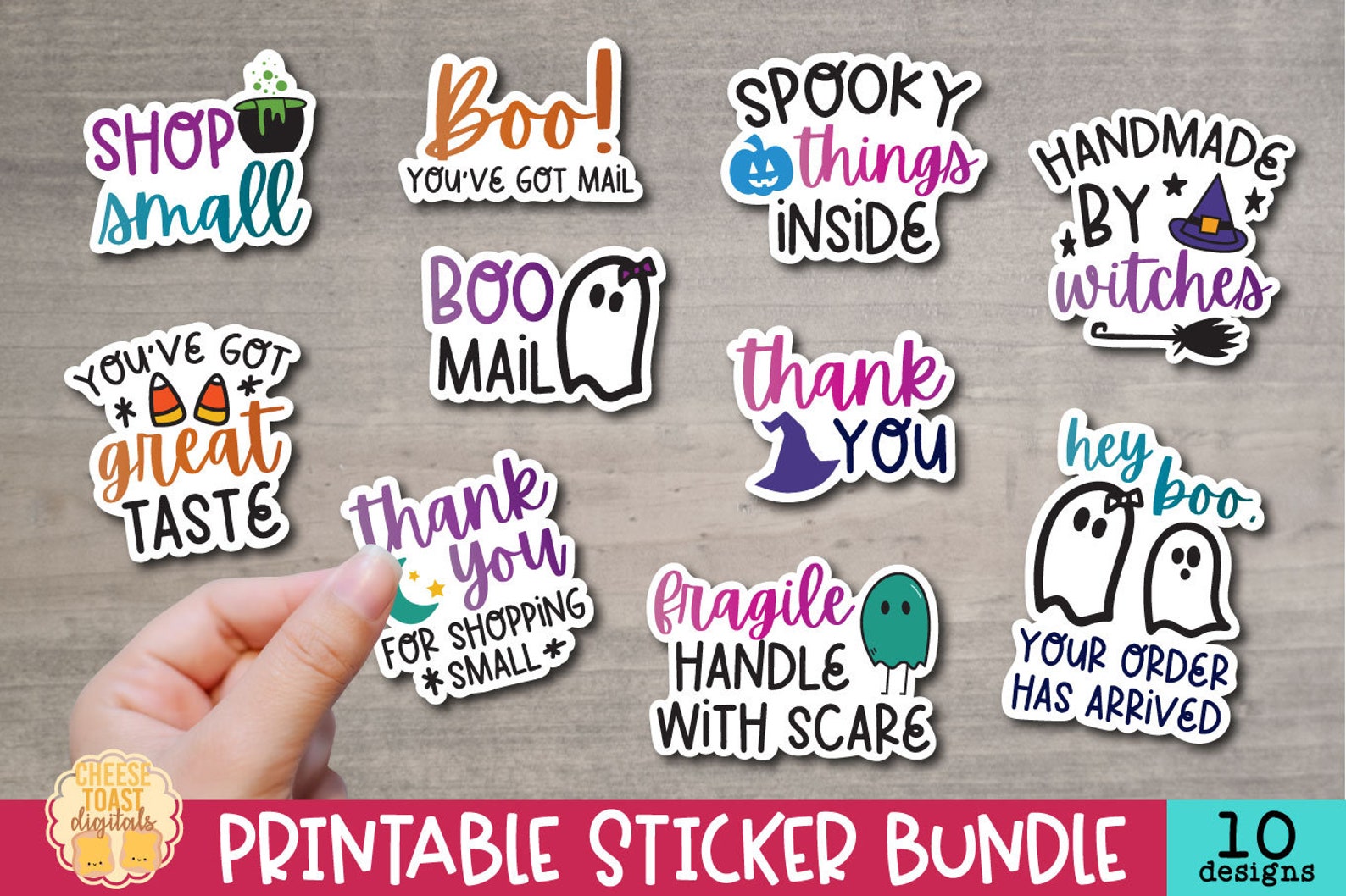 Halloween Packaging Stickers 10 Spooky Printable PNG Files - Etsy