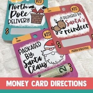 Printable Christmas Card, Money Card, Merry Christmas Design, Gift Card ...