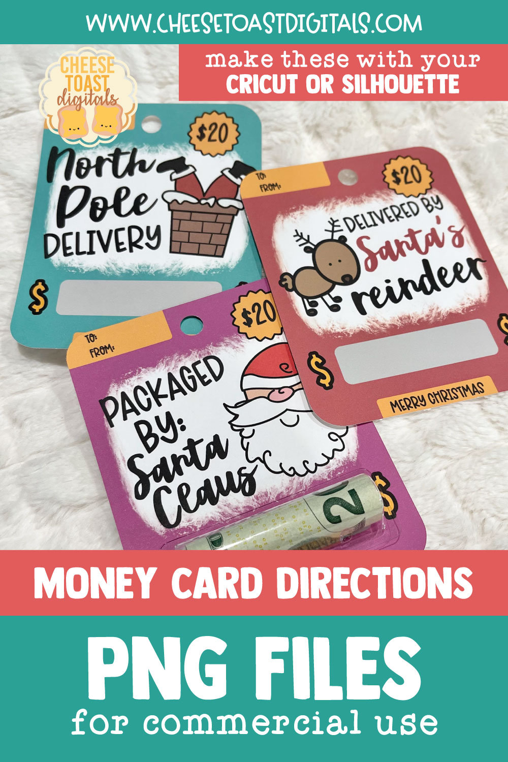 Printable Christmas Card, Money Card, Merry Christmas Design, Gift Card ...