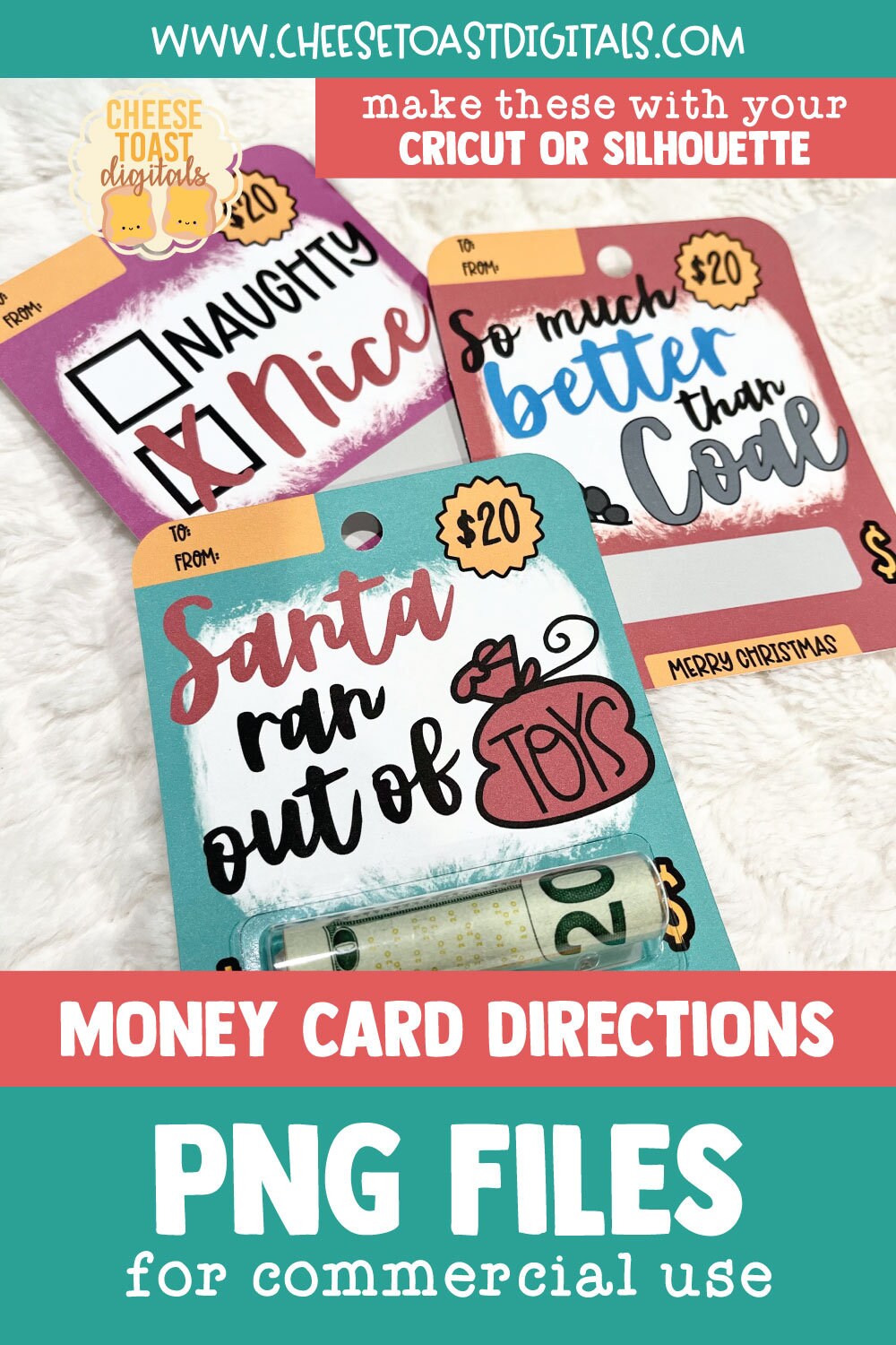 Printable Christmas Card, Money Card, Merry Christmas Design, Gift Card ...