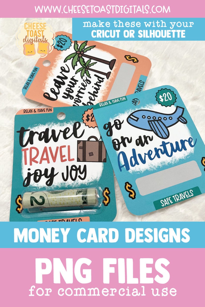 Printable Vacation Money Card, Money Cards, Travel Gift Card Holder ...