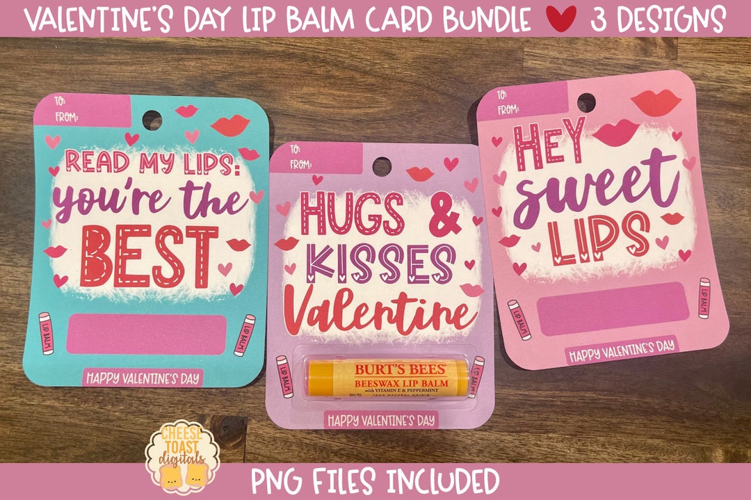 Printable Valentine's Day Card, Lip Balm Card, Lip Balm Valentines ...