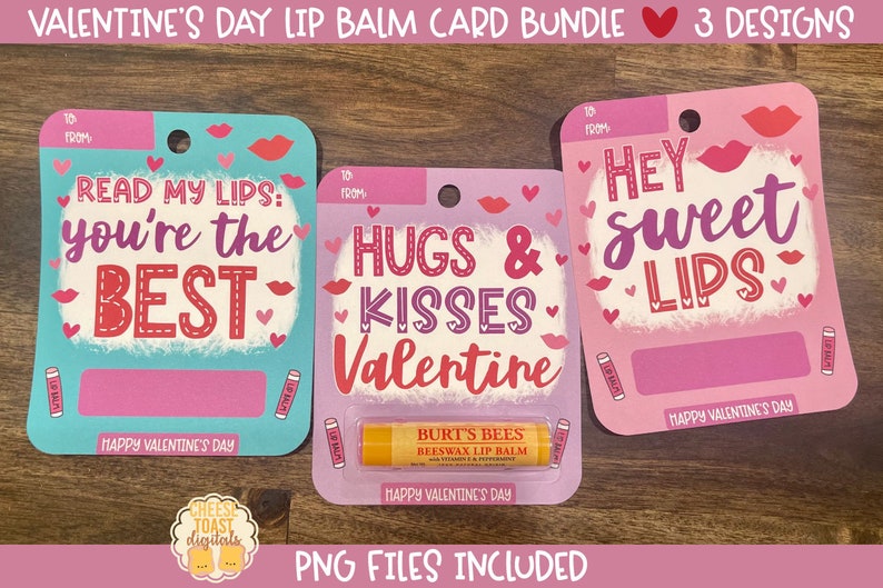 Printable Valentine's Day Card, Lip Balm Card, Lip Balm Valentines ...