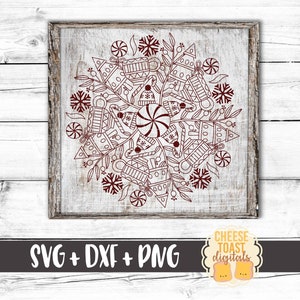 Christmas Holiday Mandala SVG Bundle, Christmas Mandala, Tree, Split ...