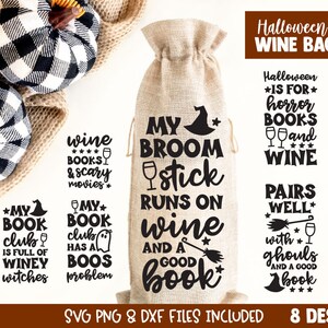 Book Club Halloween Wine Bag SVG Bundle Halloween Svg Book - Etsy