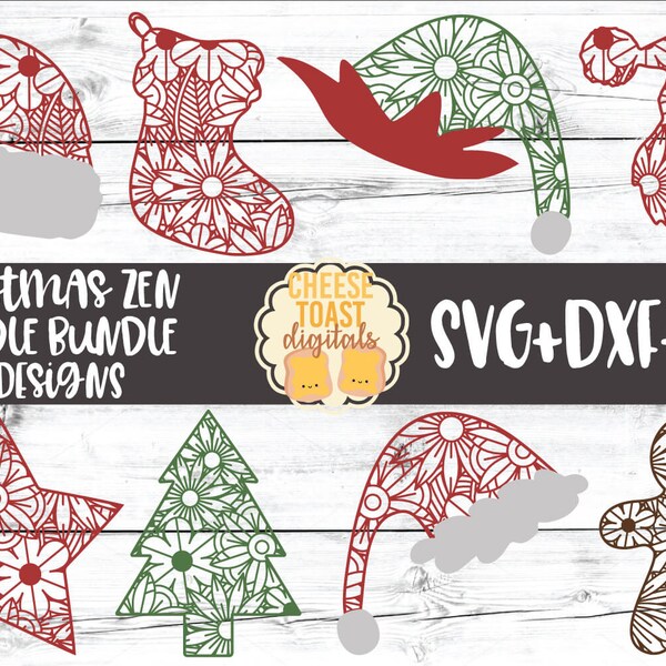 Zentangle Santa Svg - Etsy