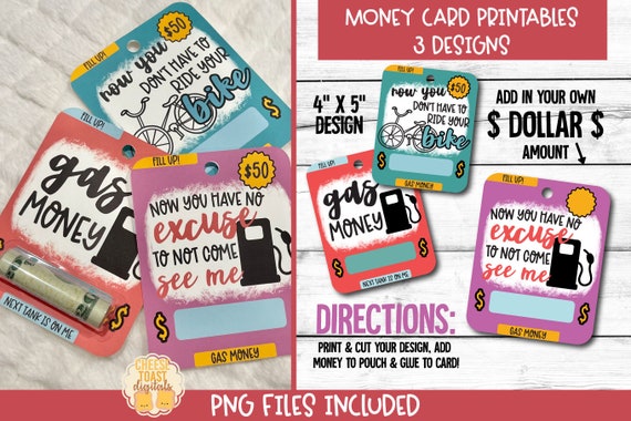 Printable Gas Money Card Money Card Fuel Design Gift Card - Etsy
