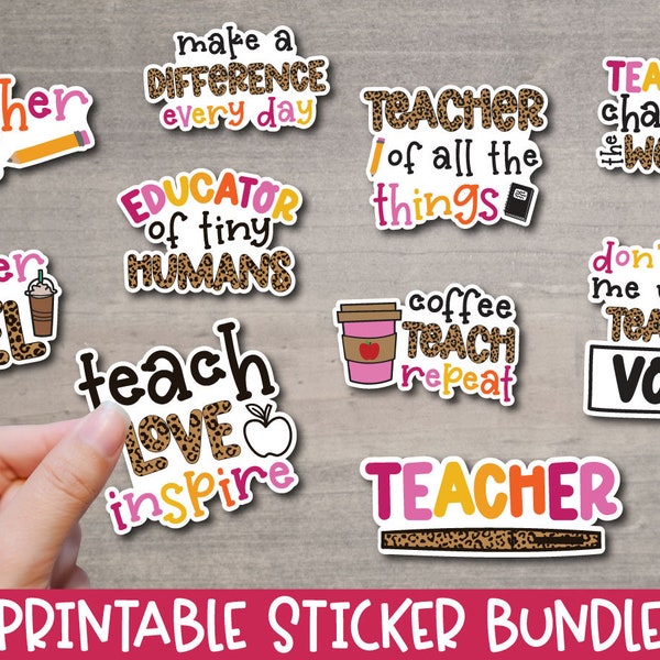 Print and Cut Teacher Stickers - Etsy