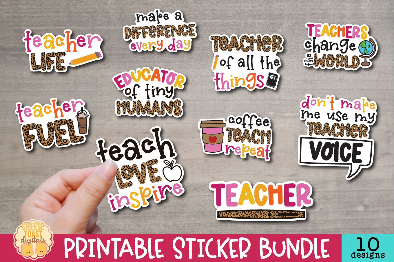 Lehrer Sticker, 10 Ausdruckbare PNG Dateien, Digitaler Download, Schule ...