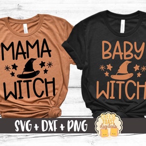 Mama Witch | Baby Witch SVG PNG DXF Cut Files, Mommy and Me Svg ...