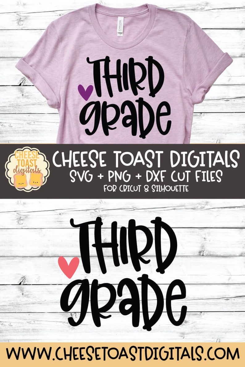 Third Grade SVG PNG DXF Cut Files 3rd Grade Shirt Back to | Etsy