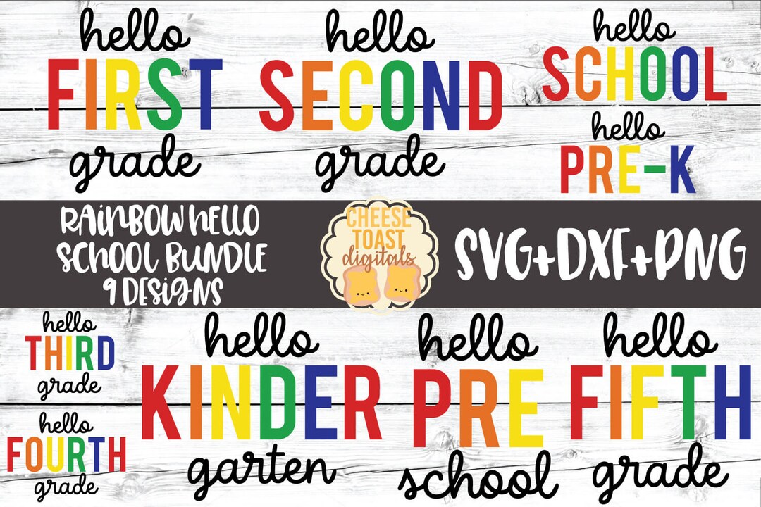 Rainbow Hello School SVG Bundle, Back to School Shirt, First Day of ...