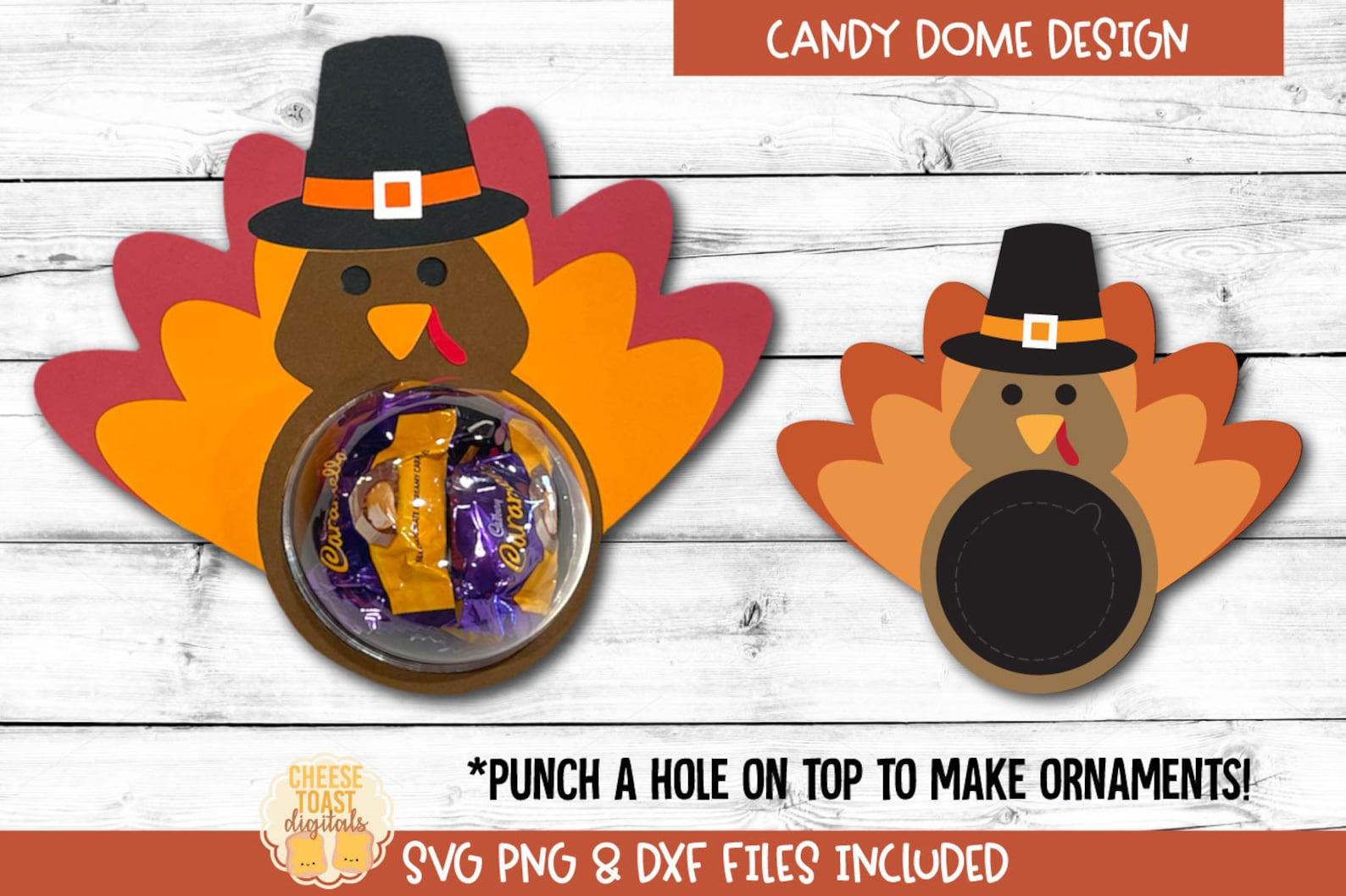 Turkey Candy Dome SVG, Candy Ornaments SVG, Thanksgiving Party Favor ...