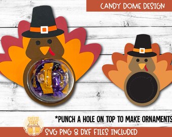 Turkey Candy Dome SVG, Candy Ornaments SVG, Thanksgiving Party Favor ...