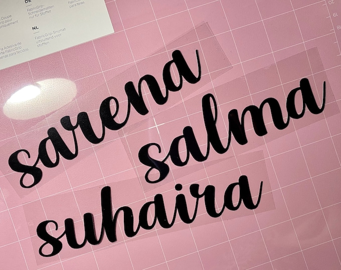 Iron on Decal | Calligraphy Font Decal | Heat Transfer Vinyl | Iron on ...