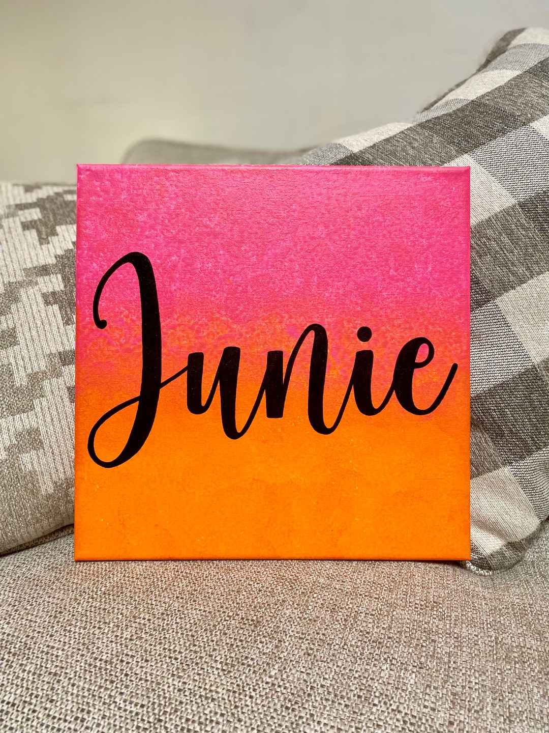Custom Ombré Name Canvas | Sponge Art, Acrylic Painting - Etsy