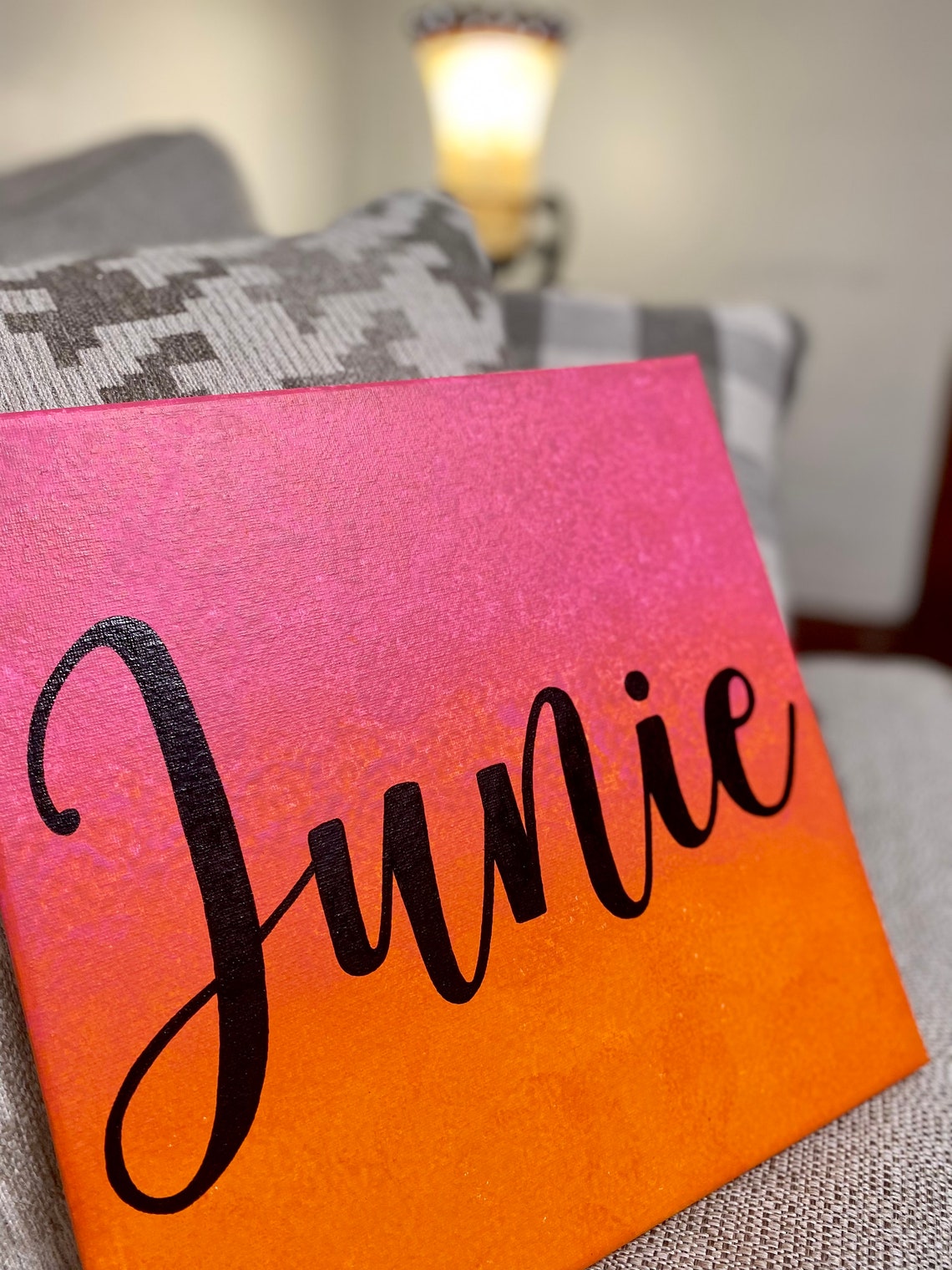 Custom Ombré Name Canvas | Sponge Art, Acrylic Painting - Etsy