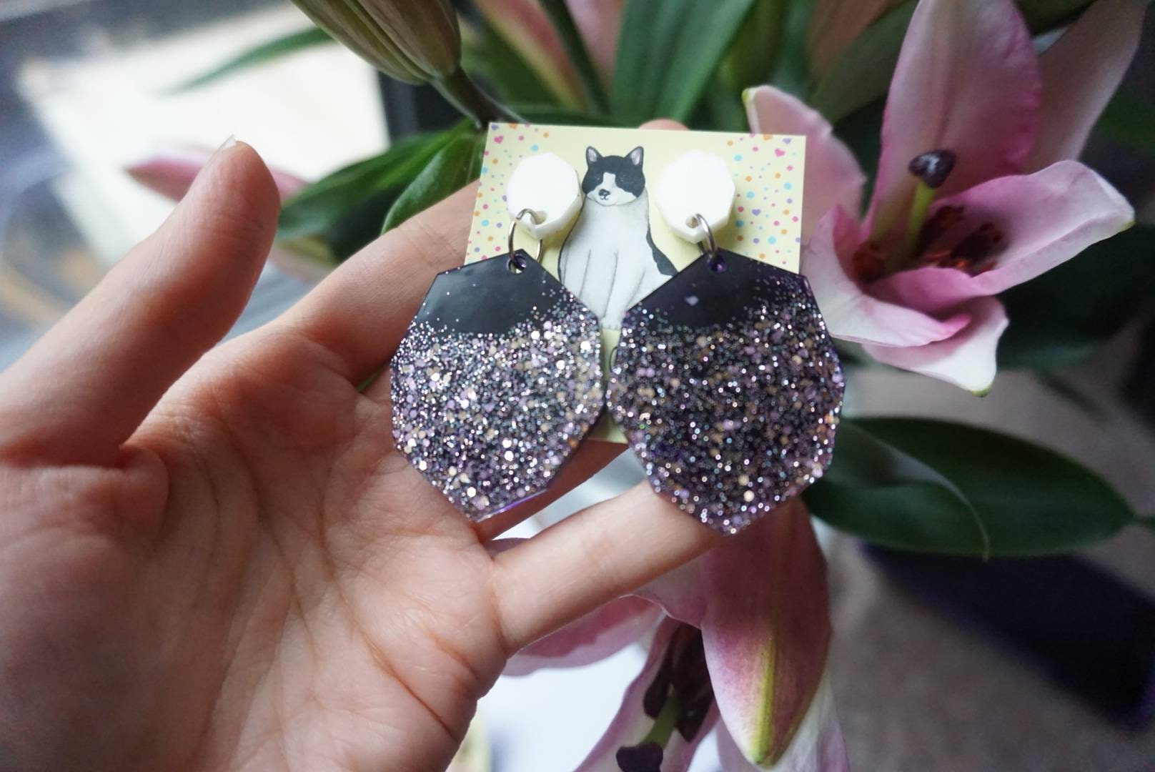 Handmade Resin Earrings Epoxy Resin Jewellery Statement - Etsy