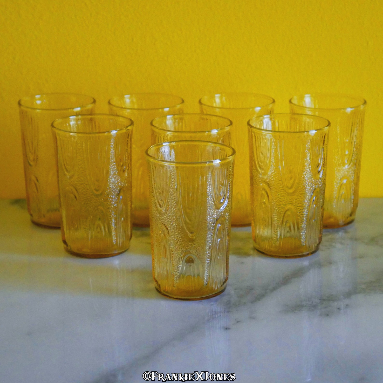 Set of 8 50's Anchor Hocking Amber Drinking Glasses - Etsy