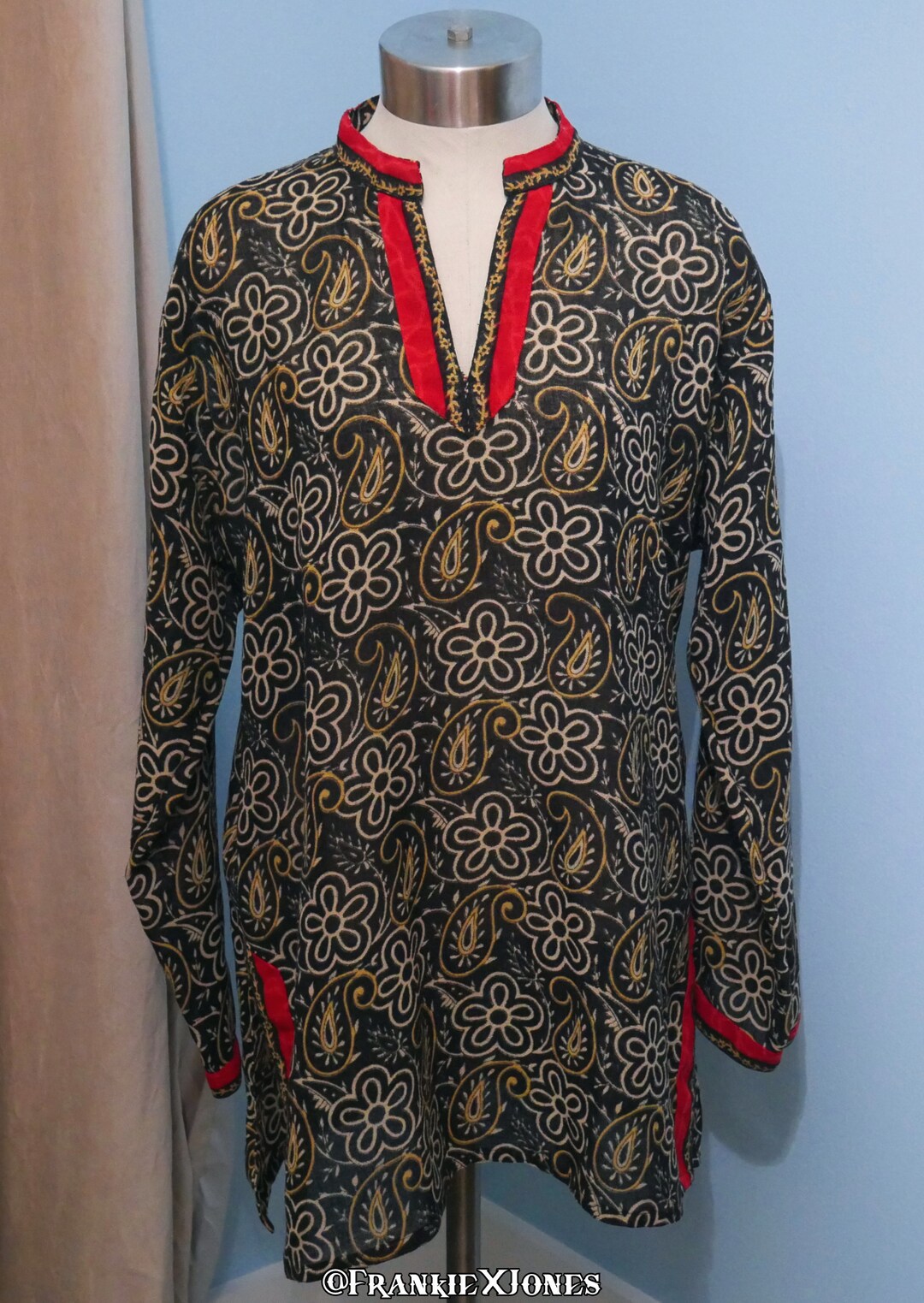Floral Printed Cotton Indian Tunic | S | - Etsy