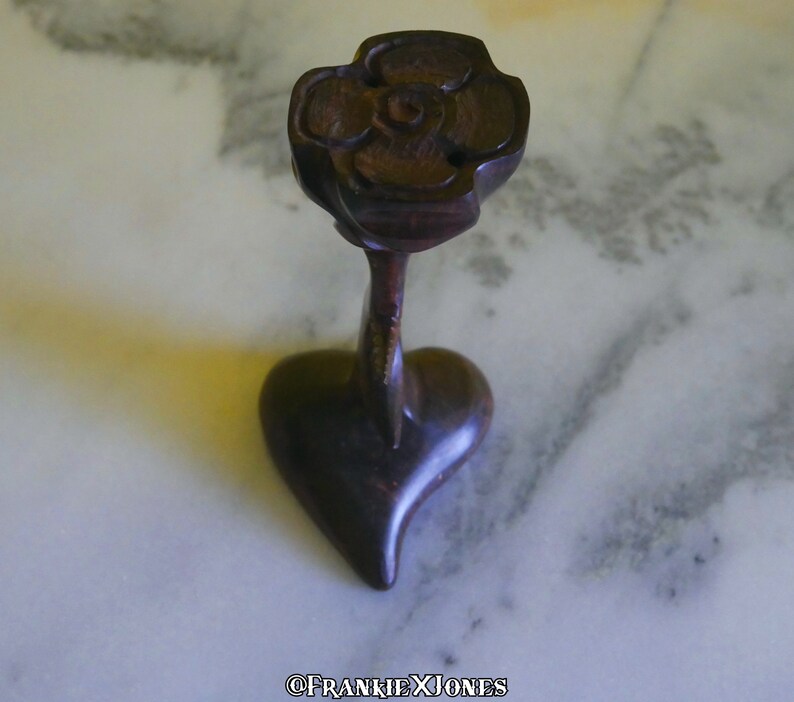 Solid Ironwood Rose & Heart Carved Incense Holder - Etsy