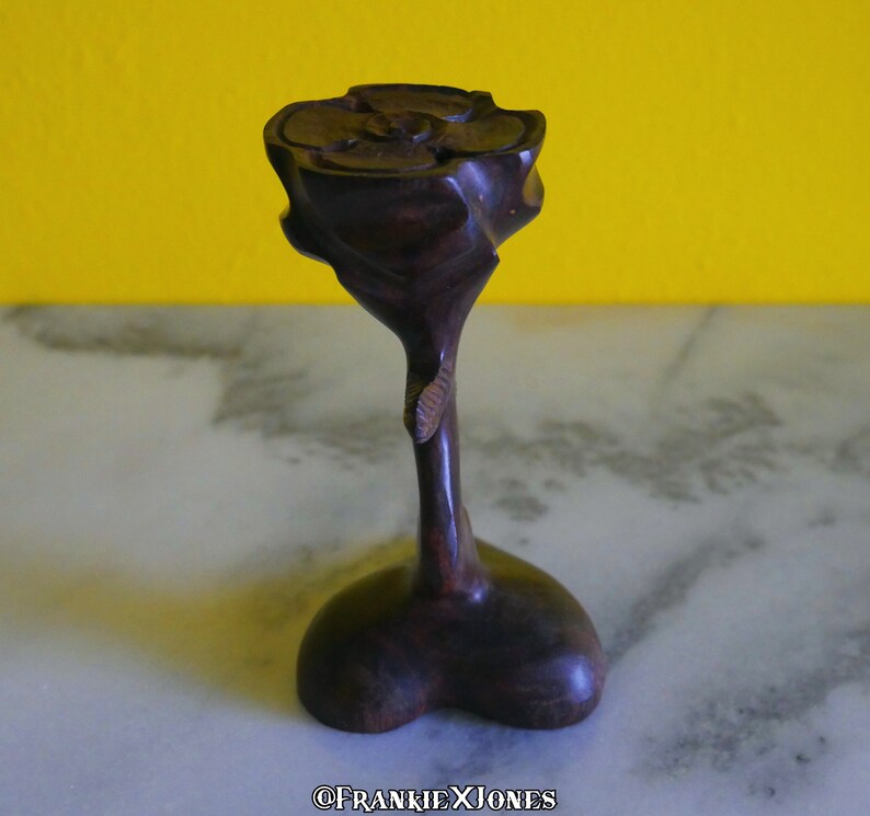 Solid Ironwood Rose & Heart Carved Incense Holder - Etsy