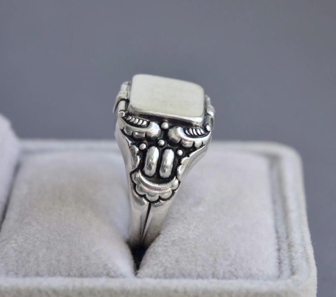 Antique 835 Silver Blank Signet Ring Size US 8.5-8.75 UK R - Etsy
