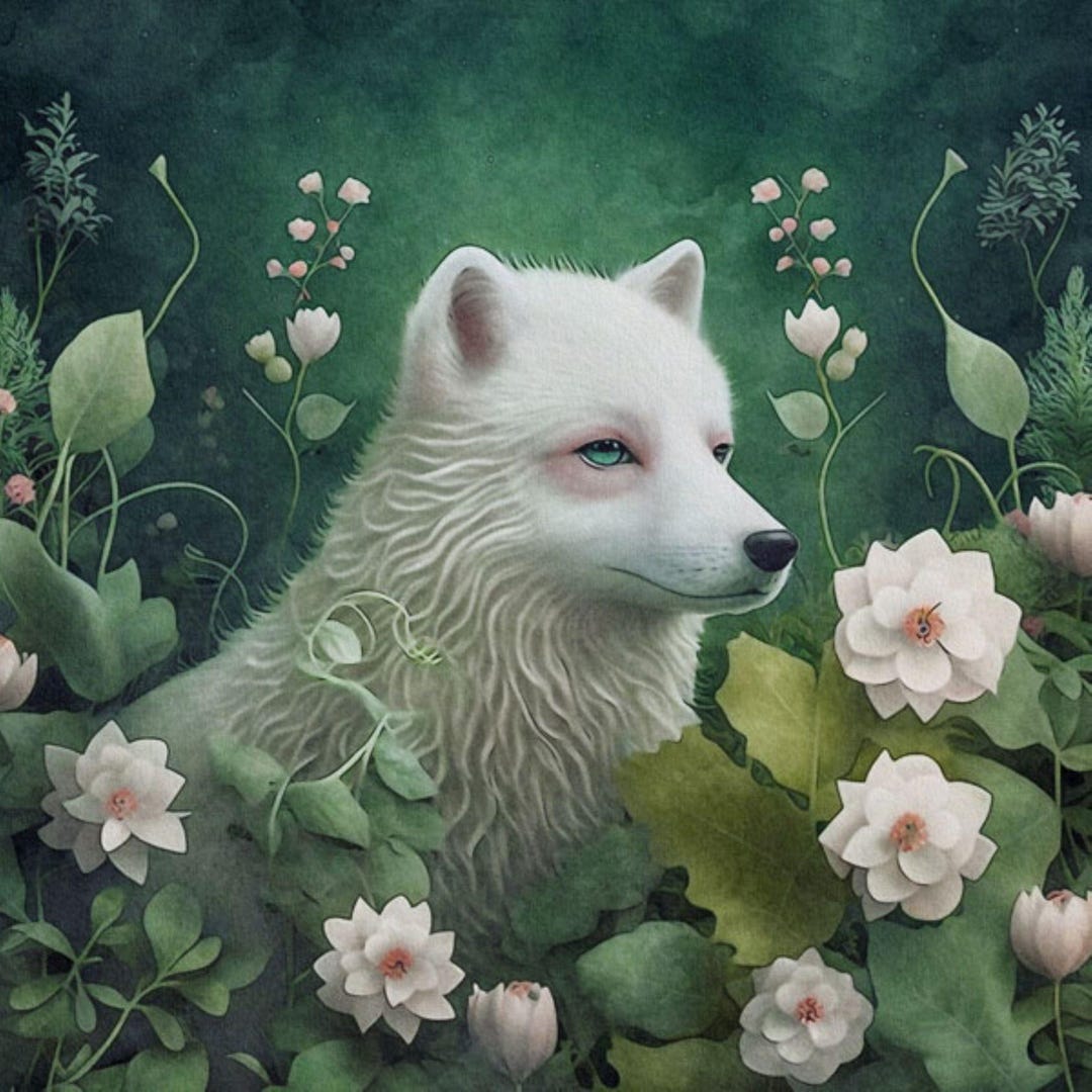 Panel Jersey geheimnissvoller Wolf Märchenwald Maße:ca50x53cm nähen - Etsy.de