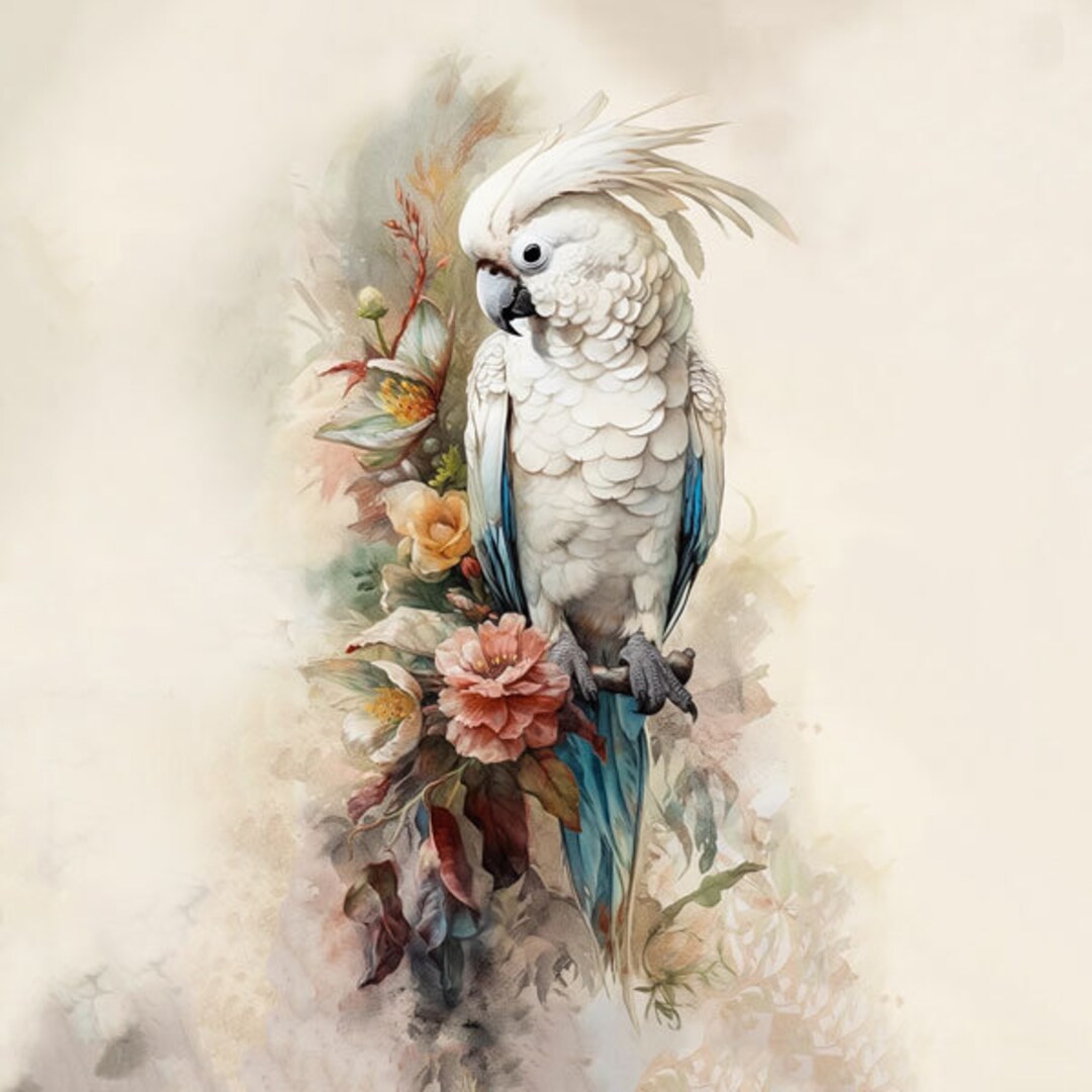 Sew Panel Jersey White Parrot Measures:ca50x53cm - Etsy