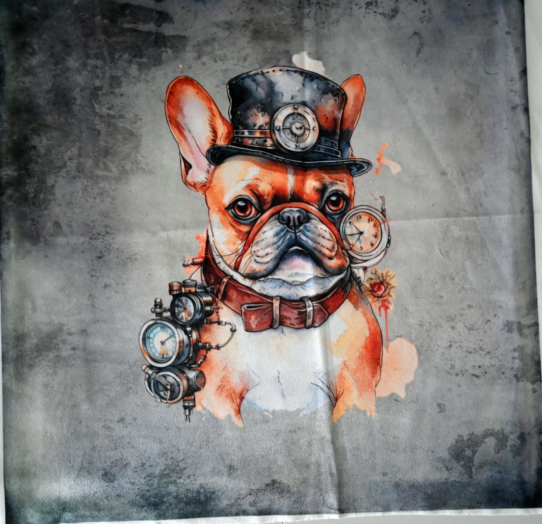 Panel Velvet Velour Bulldog Dimensions: Approx. 45 X 45 Cm Sewing - Etsy