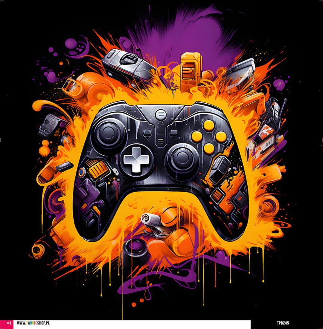 Panel Velvet Playstation Controller in Fire Dimensions: Approx. 48 X 48 ...