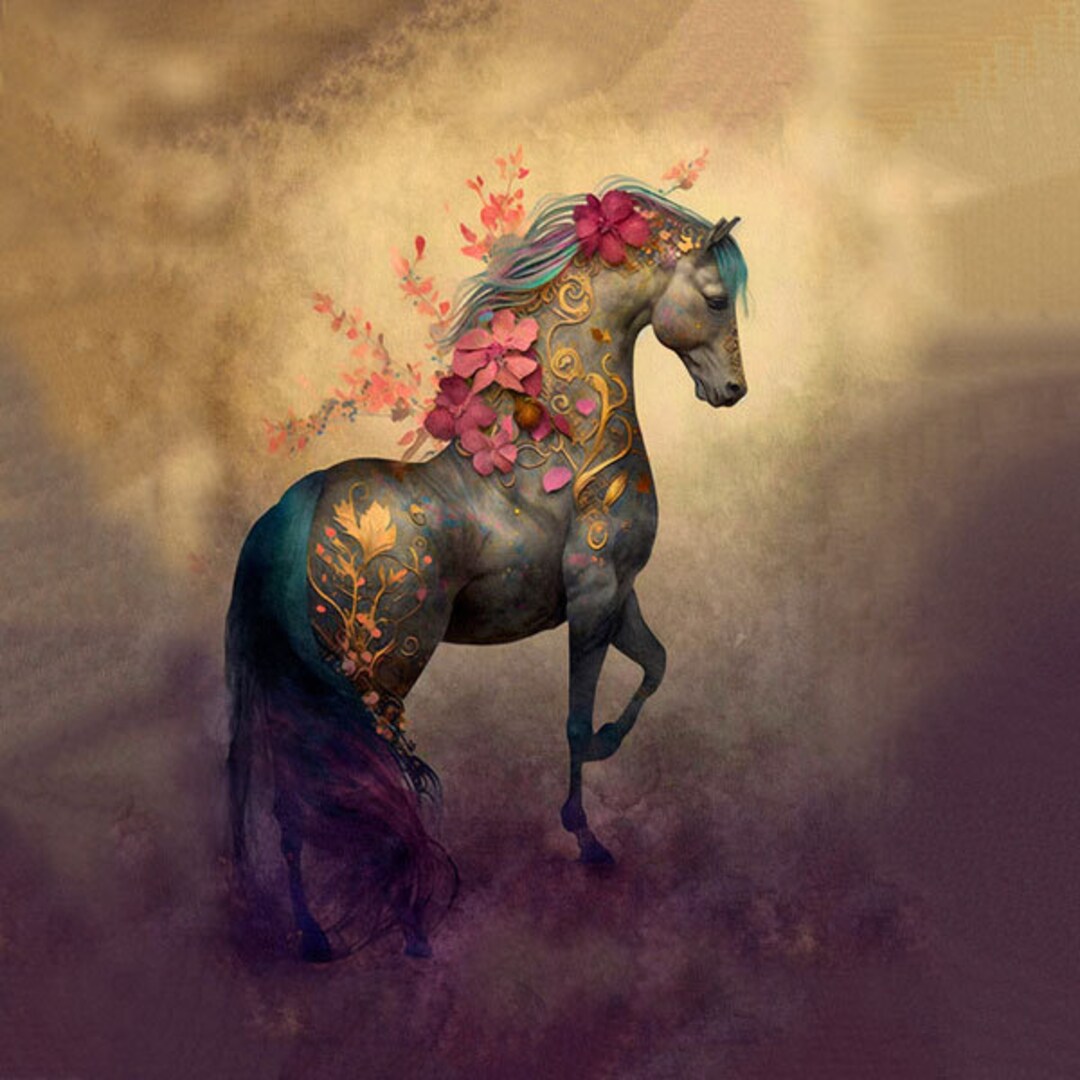 Panel Jersey Märchenpferd Pferd Maße:ca50x53cm nähen - Etsy.de