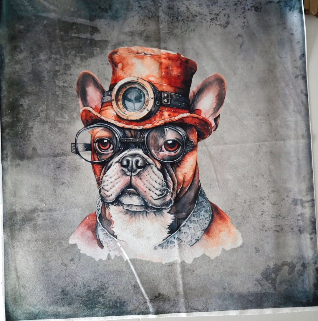 Panel Velvet Velour Bulldog Dimensions: Approx. 45 X 45 Cm Sewing - Etsy