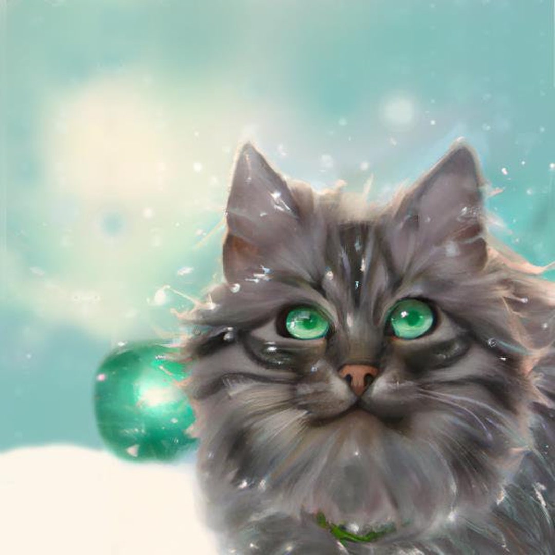 Sew Panel Jersey Cat in the Snow Dimensions:ca50x53cm - Etsy