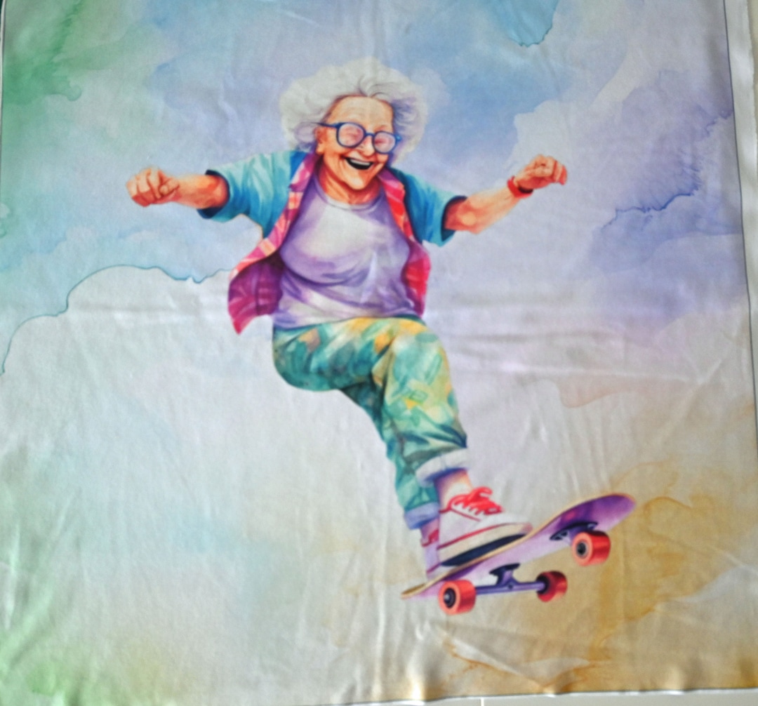 Panel Sweat Fabric Panel Funny Grandma 50 X 50 Cm Sewing - Etsy