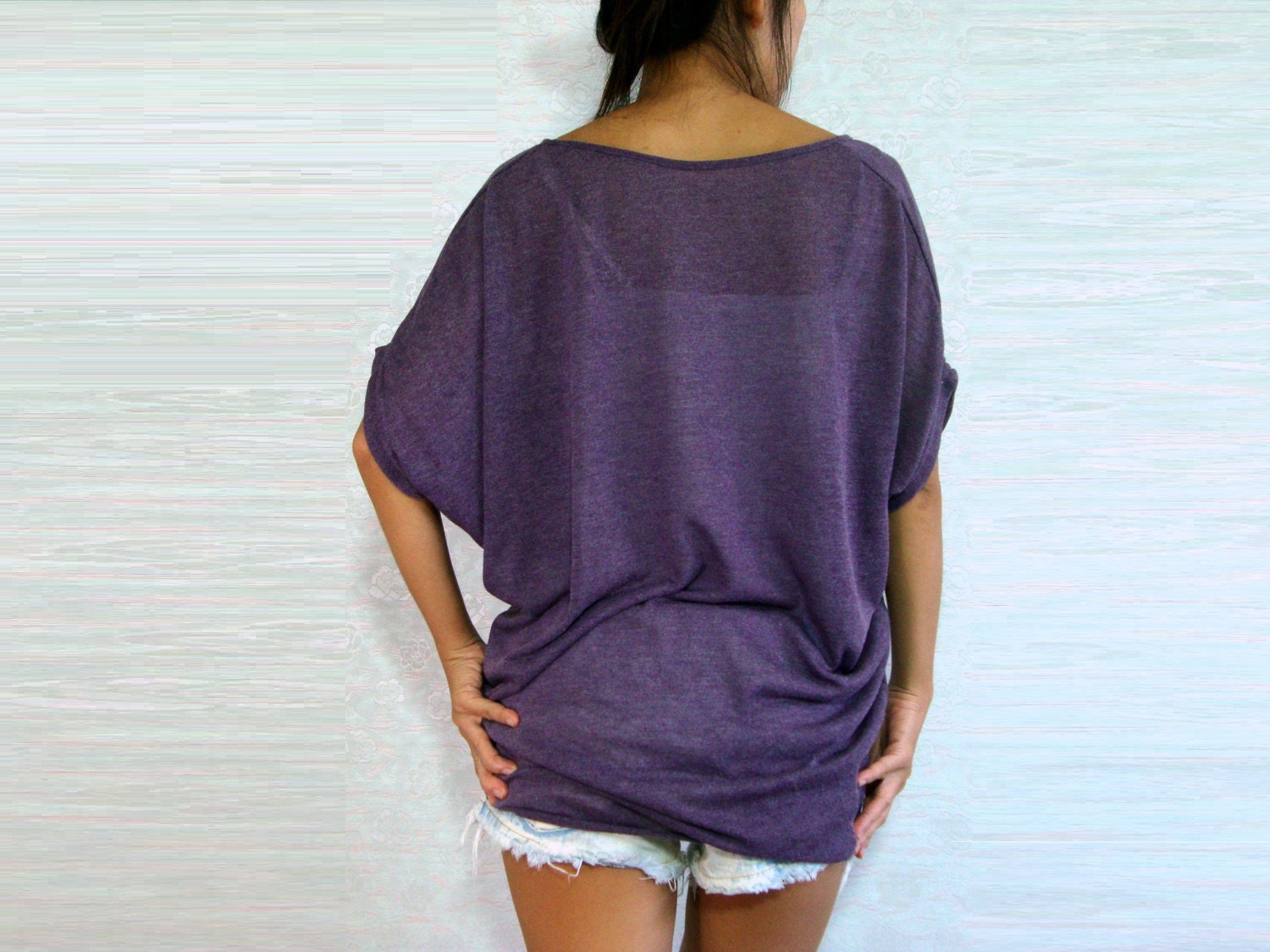 Dolman Sleeve Top / Dolman / Purple Women Blouse Oversized - Etsy