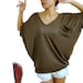 Chocolate Dark Brown Women Blouse Oversized Tee / Cozy Comfy Tee Poncho ...