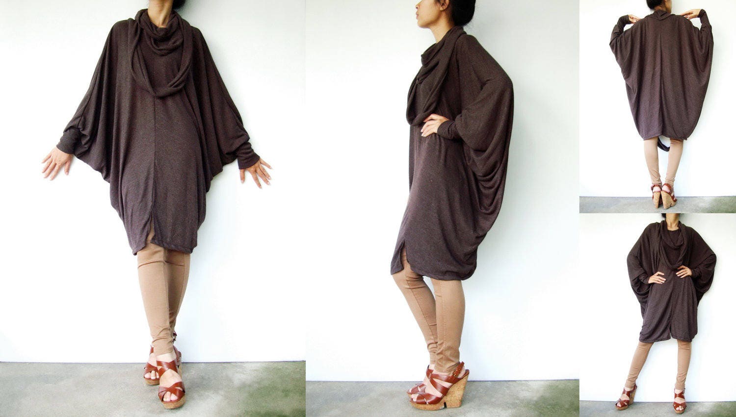 Boho Oversized Womens Tunic Extra Large Long Sleeves Tunic Dress in ...