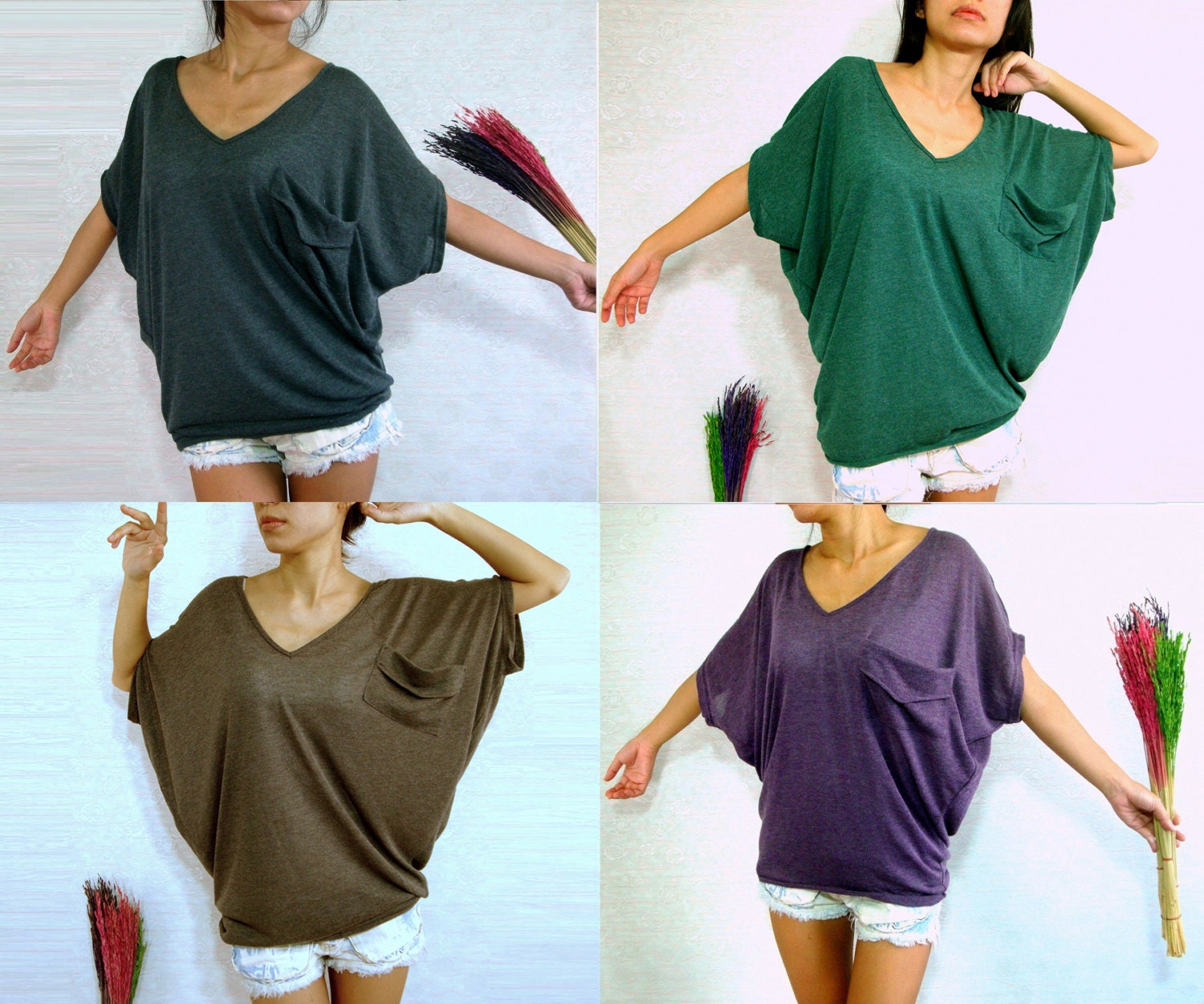 Chocolate Dark Brown Women Blouse Oversized Tee / Cozy Comfy Tee Poncho ...
