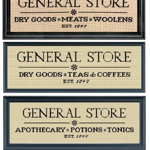General Store - 3 Cross Stitch Patterns - PDF Digital Download ...