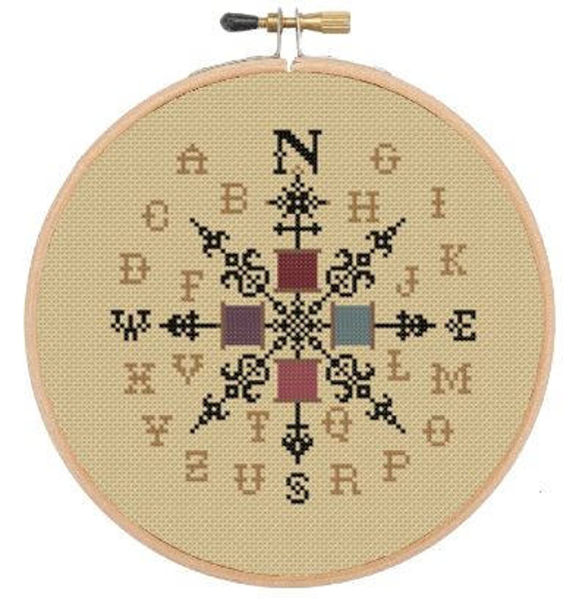 Compass Rose - Cross Stitch Pattern - PDF Digital Download - Etsy
