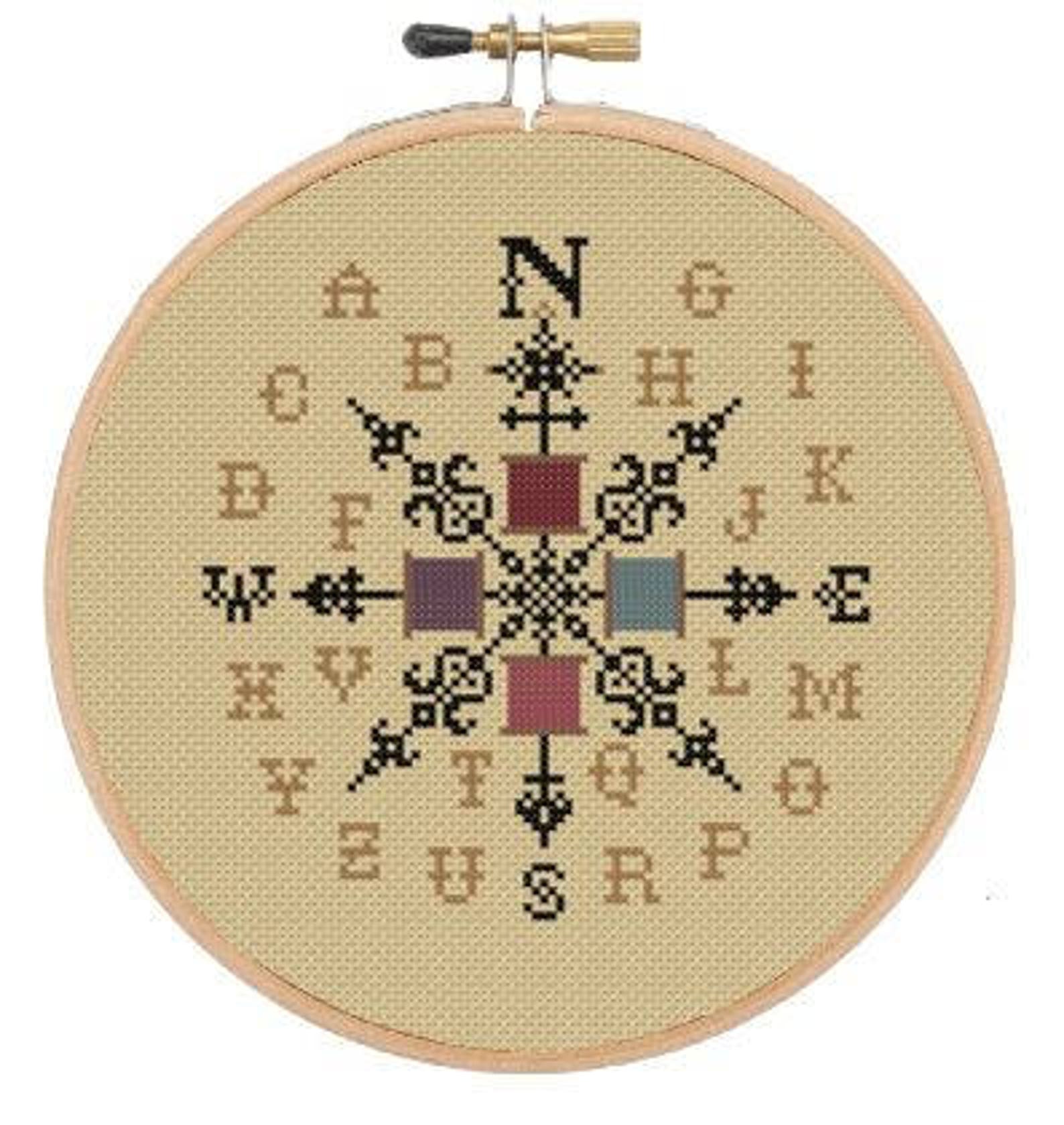Compass Rose Cross Stitch Pattern PDF Digital Download - Etsy