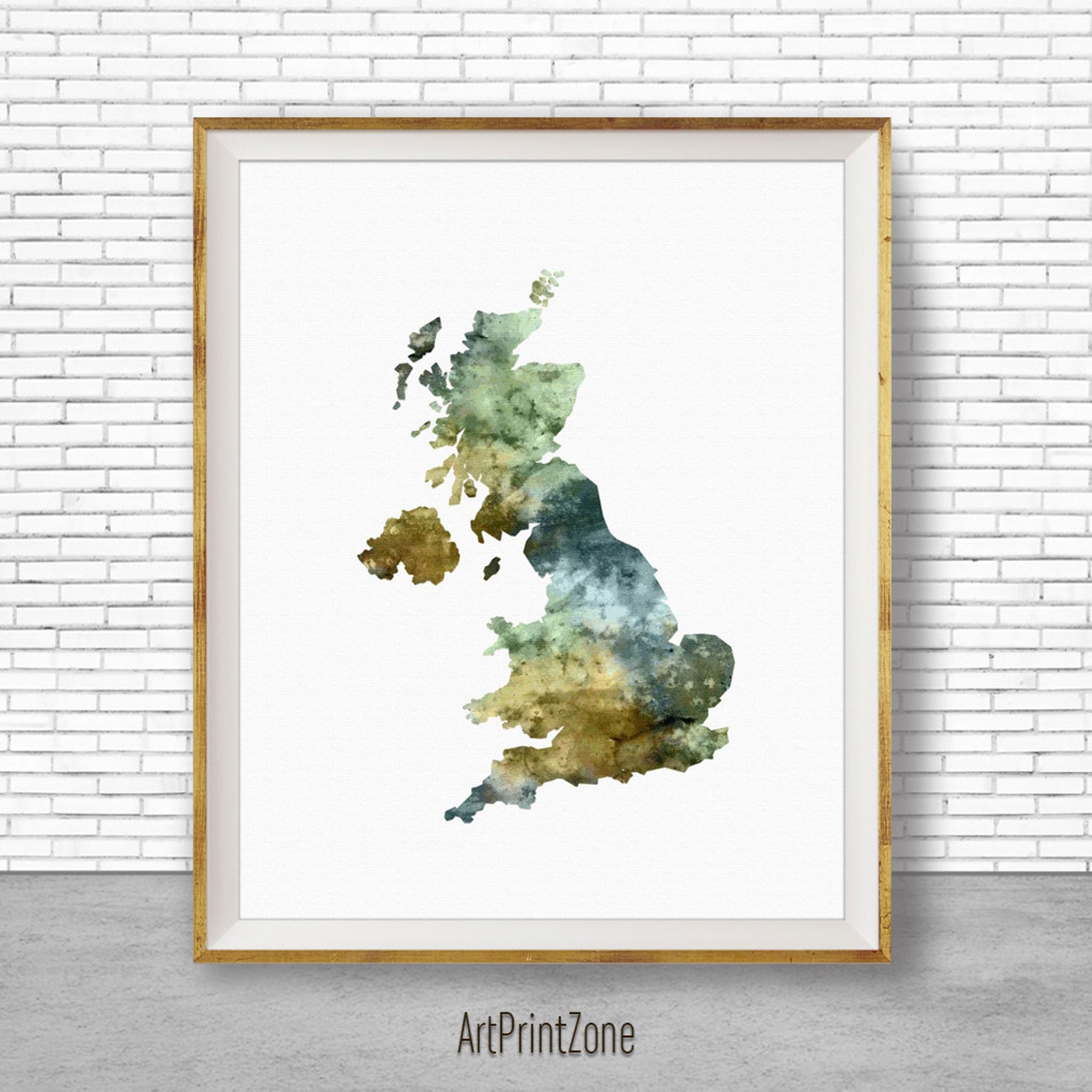 United Kingdom Map Art United Kingdom Print UK Print | Etsy