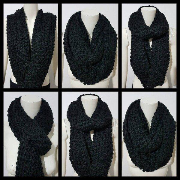 Black Infinity Scarf - Etsy